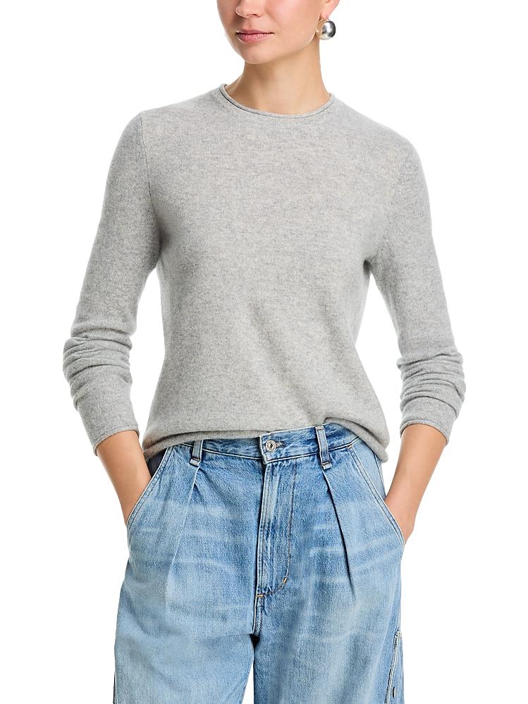 AQUA 100% Cashmere Rolled Edge Sweater